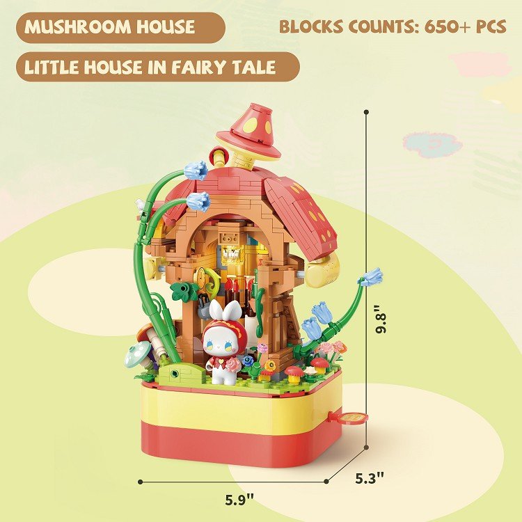 EMMA Mushroom House Building Blocks | LUCKY EMMA STUDIO